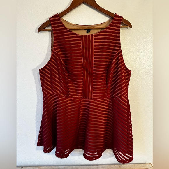 torrid | Tops | Torrid Red Sleeveless Top With Tan Lining Size | Poshmark